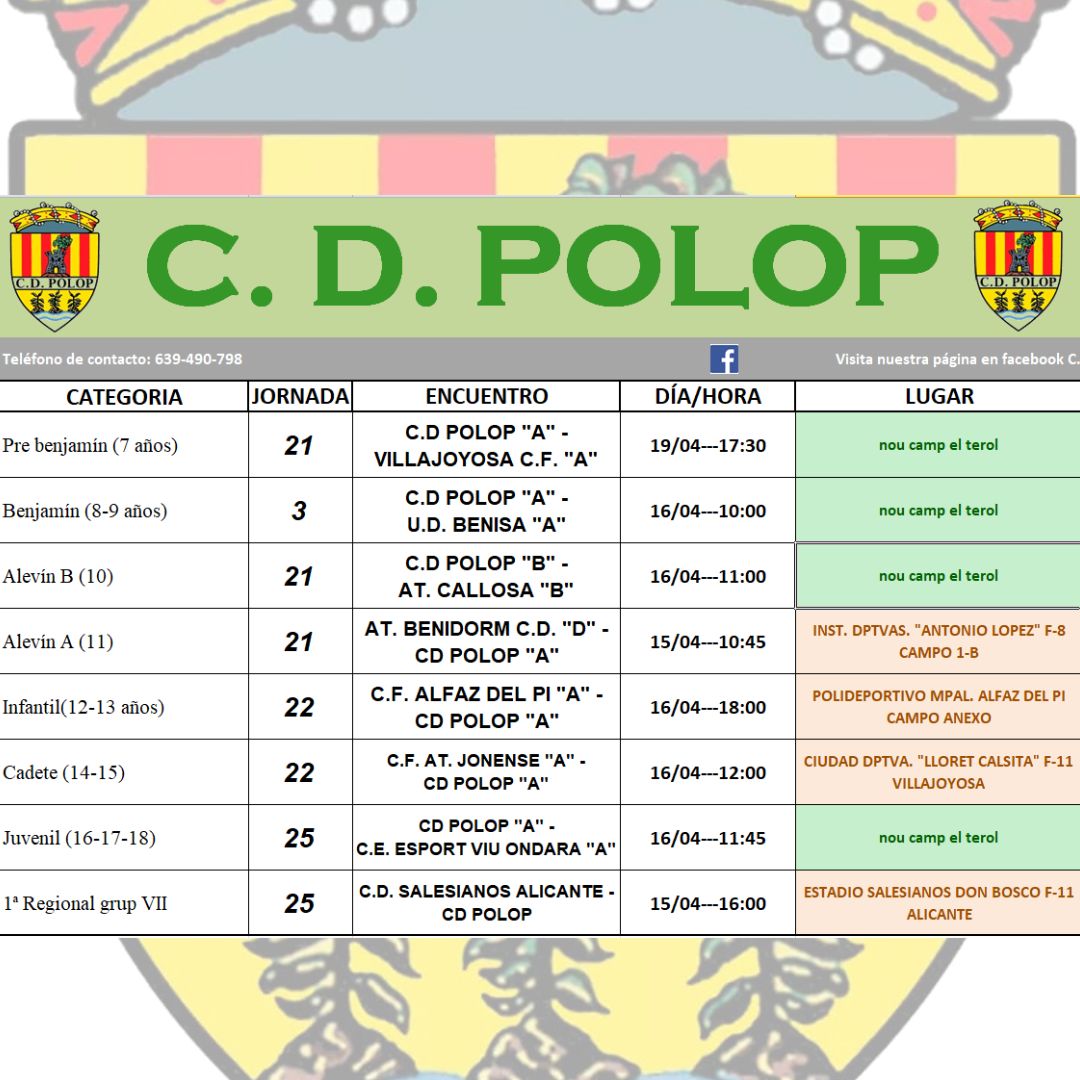 Jornada del CD Polop - Polop de la Marina